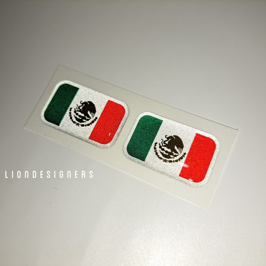 Calcomanias Bandera Mexico 3cm*1.8cm Reflejante Encapsulado – mextikers